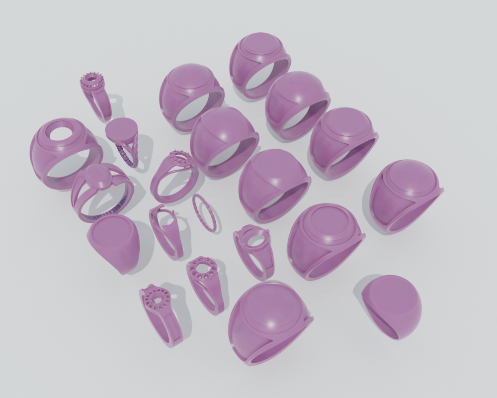 School Ring 3d Model Collection - BlenderGems